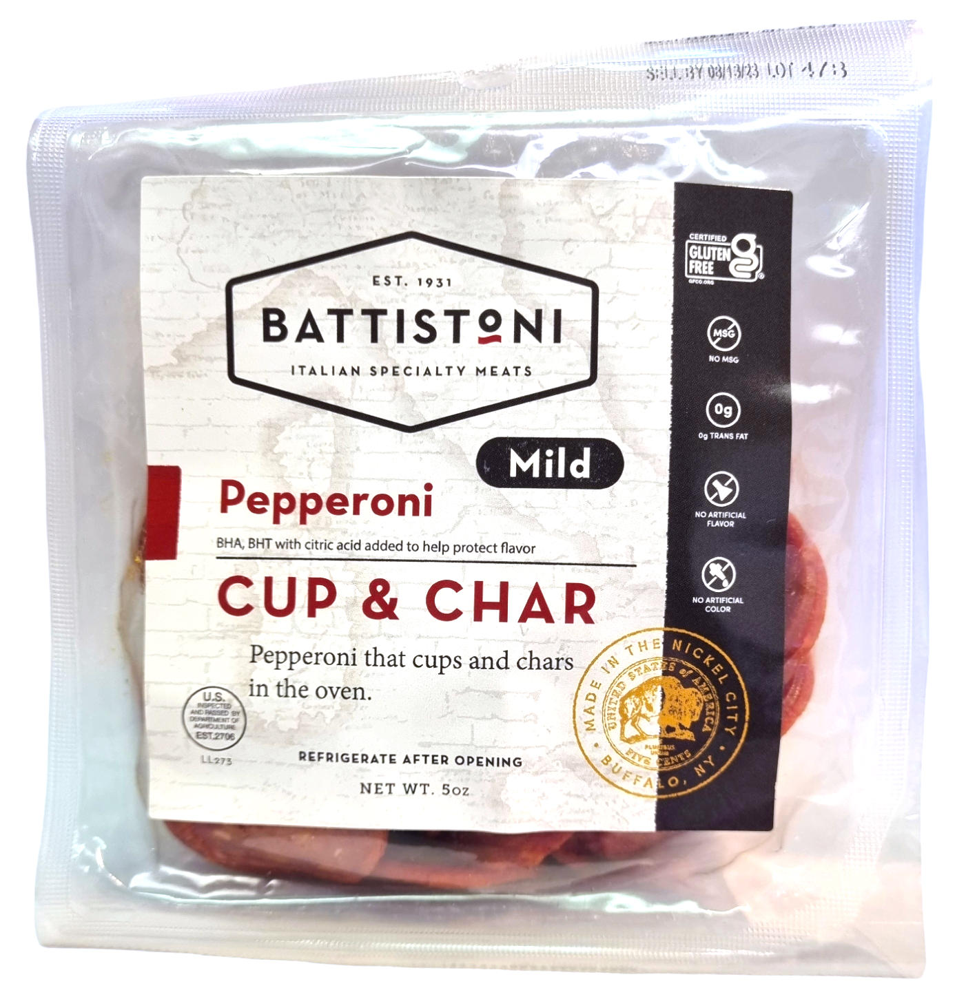 Mild Cup and Char Pepperoni | Battistoni Italian Specialty Meats, LLC